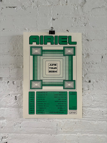 Airiel June 2024 Tour Poster – Feeltrip Records